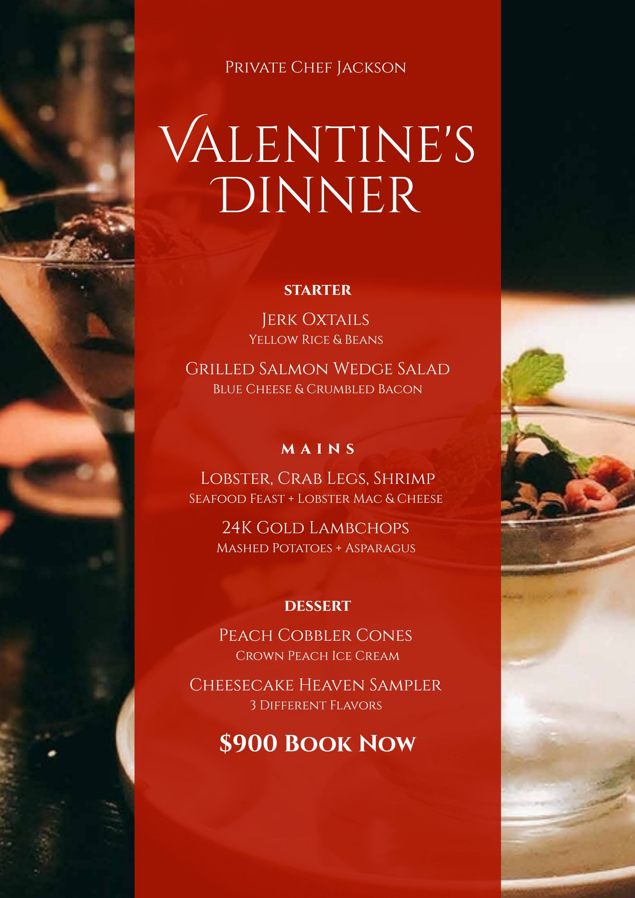 Valentine Restaurant Menu