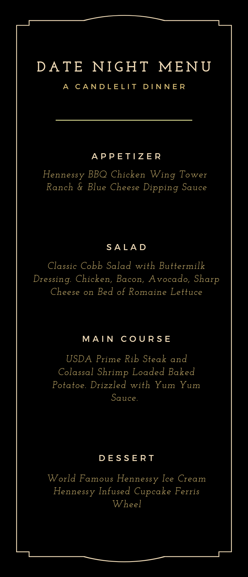Fancy Date Menu Free Printable And Customizable Dinner Party Menu